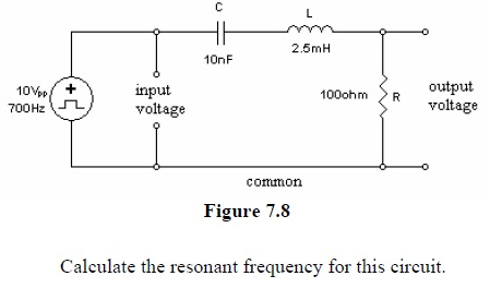 Solved Calculate the resonant frequency for this circuit. | Chegg.com