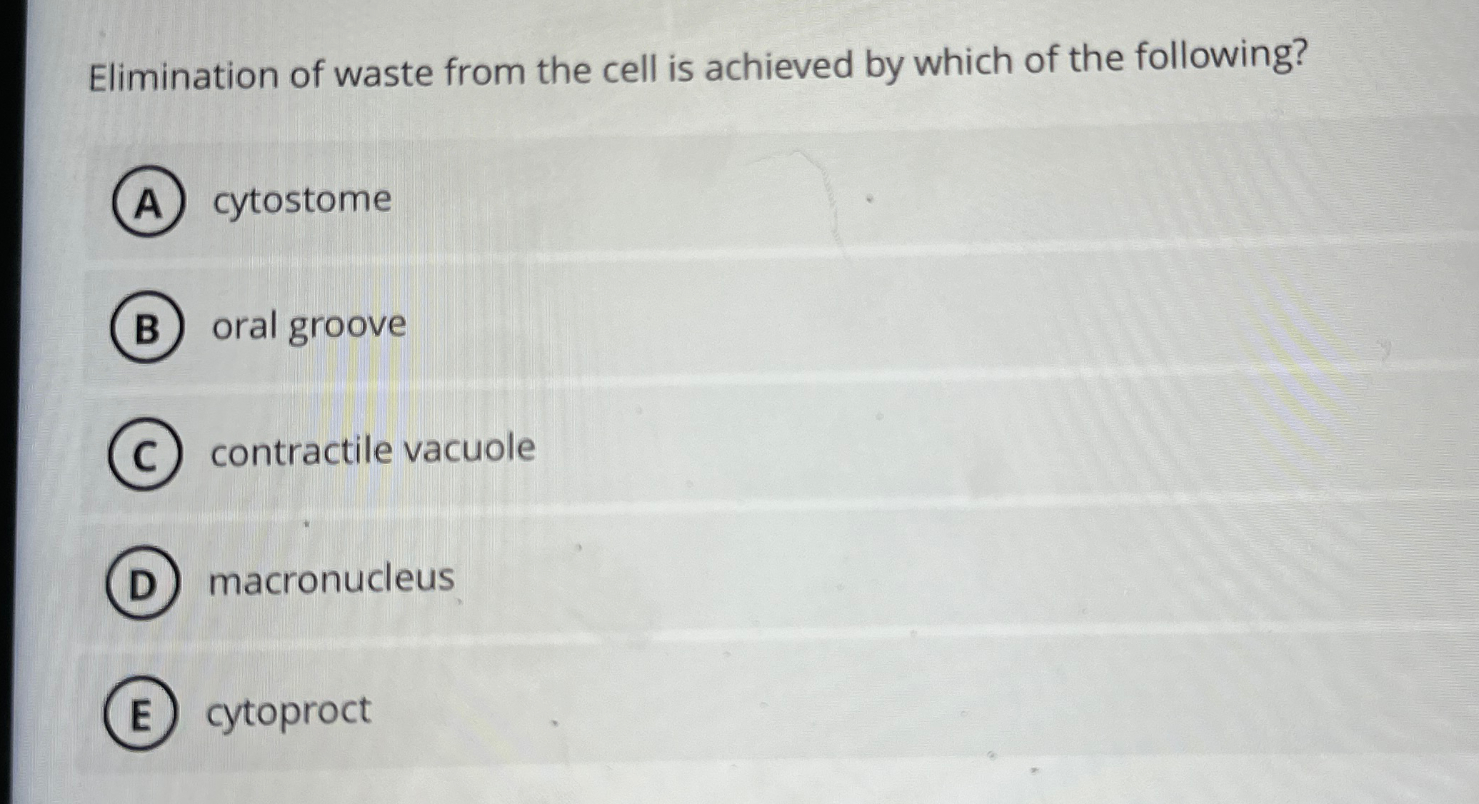 Solved Elimination of waste from the cell is achieved by | Chegg.com