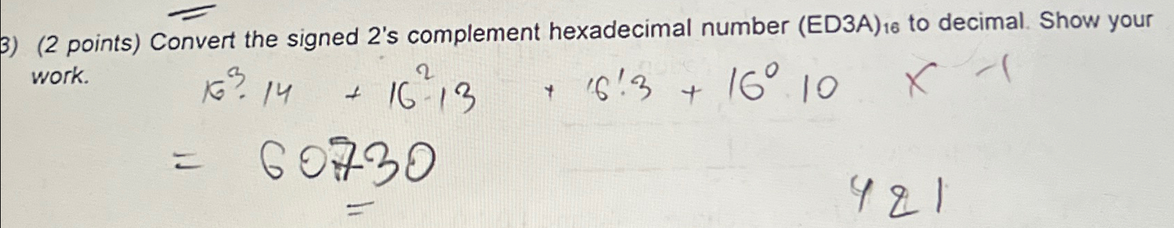 Solved (2 ﻿points) ﻿Convert the signed 2's complement | Chegg.com