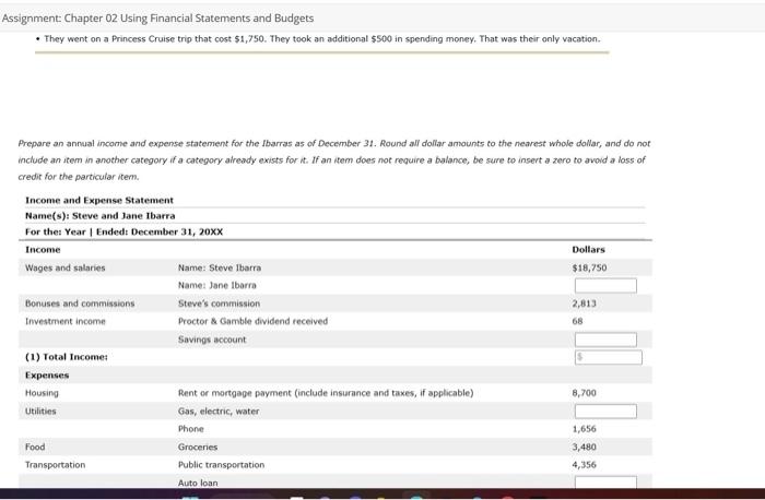 Solved ssignment: Chapter 02 Using Financial Statements and | Chegg.com