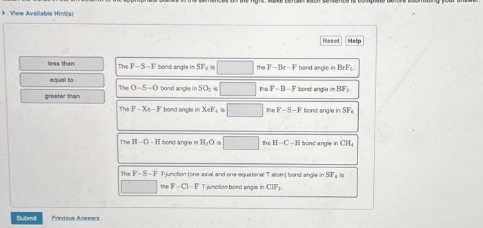 Solved View Avallable Hint(s) Reset Help Submit | Chegg.com