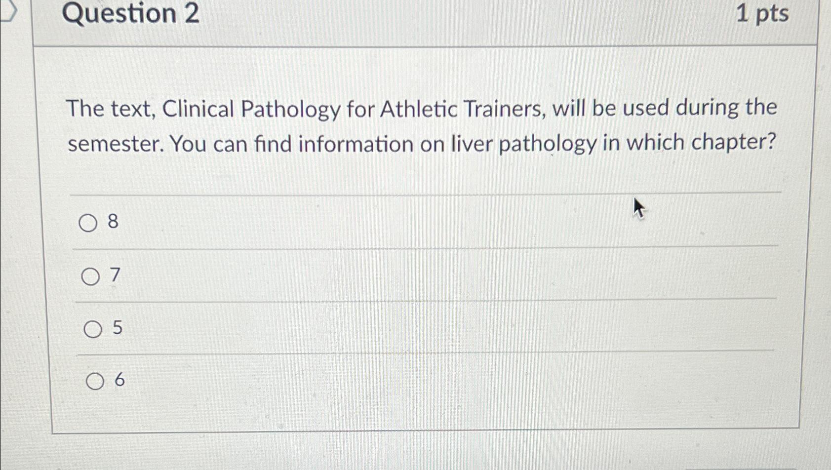 Solved Question 21 ﻿ptsThe text, Clinical Pathology for | Chegg.com