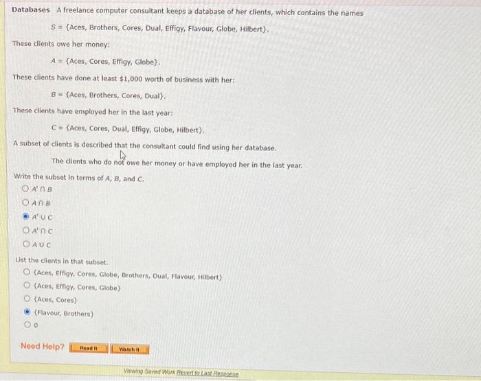 Solved Databases A freelance computer consultant keeps a | Chegg.com