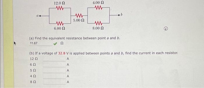 Solved (a) Find the equivalent resistance between point a | Chegg.com