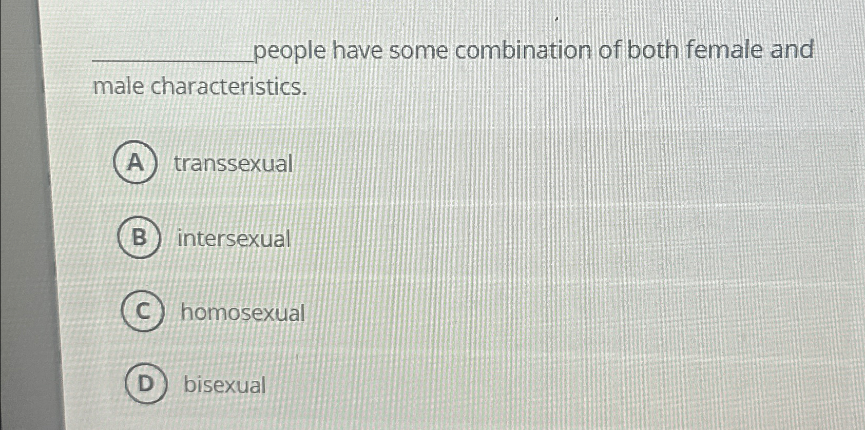 Solved people have some combination of both female and male | Chegg.com