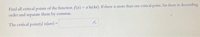 Solved Find all critical points of the function | Chegg.com