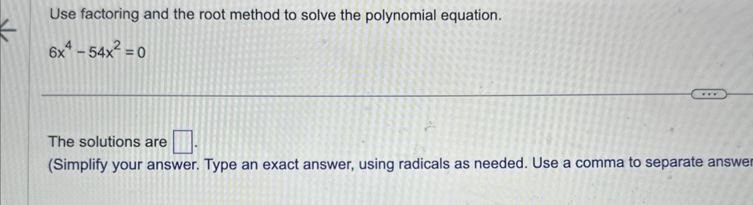 Solved Use factoring and the root method to solve the | Chegg.com