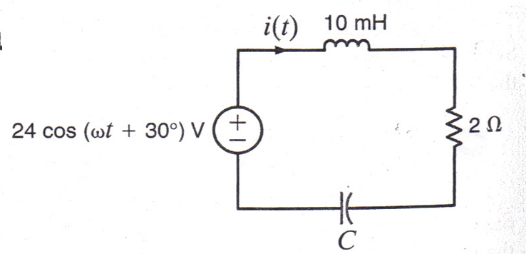 Solved The series RLC circuit in Fig. P12.30 is driven by a | Chegg.com