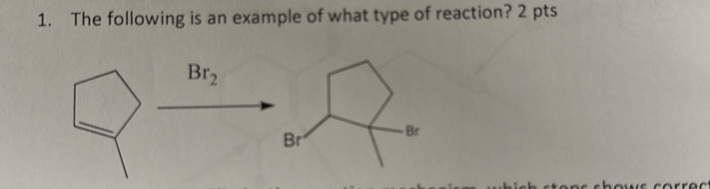 Solved by an EXPERT The following is an example of what type of reaction? | Chegg.com