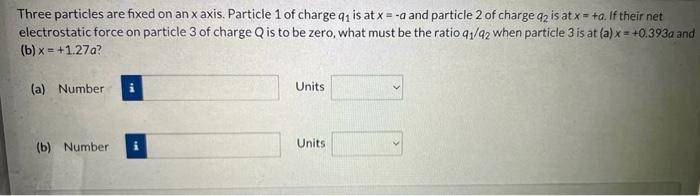 Solved Three particles are fixed on an x axis. Particle 1 of | Chegg.com