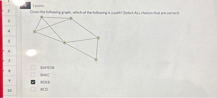 Solved D D 2 D 3 4 5 6 D 7 00 9 10 9 2 points Given the | Chegg.com