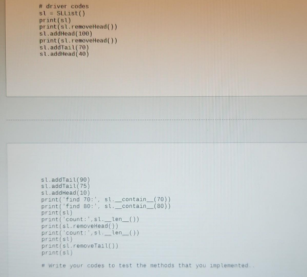 Solved add and implement the following functions to the | Chegg.com