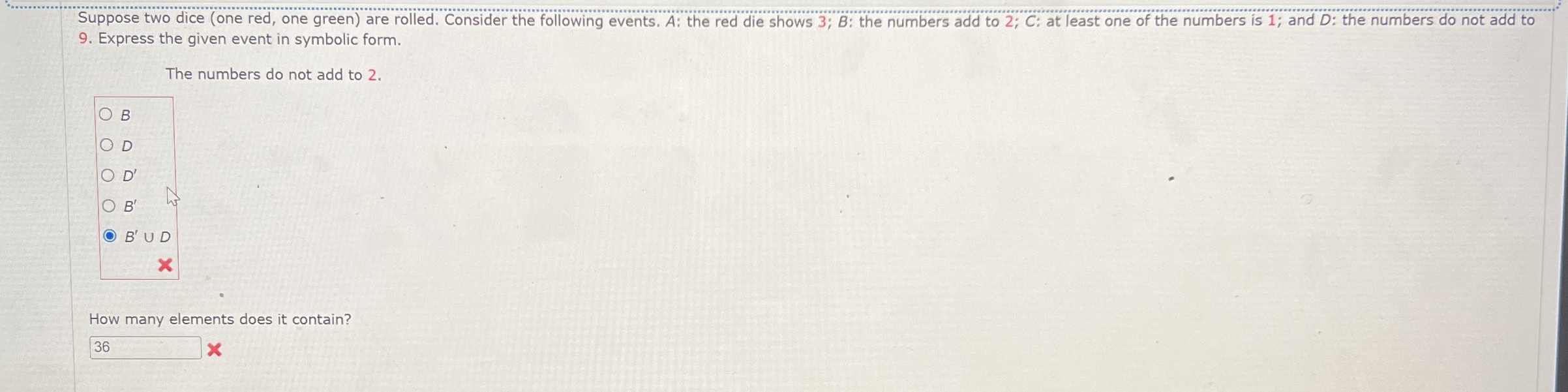 Solved Suppose two dice (one red, one green) ﻿are rolled. | Chegg.com
