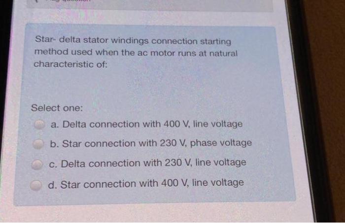 Solved Star- delta stator windings connection starting | Chegg.com