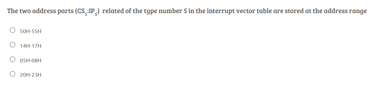 Solved The two address parts (CS5:IP5) ﻿related of the type | Chegg.com
