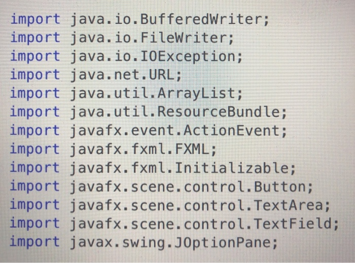Solved import java.io.BufferedWriter; import | Chegg.com Solved import java.io.BufferedWriter; import | Chegg.com