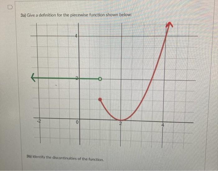 Solved 3a) Give a definition for the piecewise function | Chegg.com