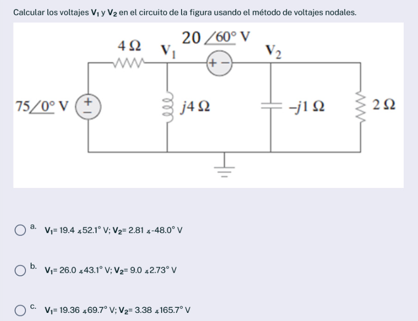Solved Calcular los voltajes V1 ﻿y V2 ﻿en el circuito de la | Chegg.com