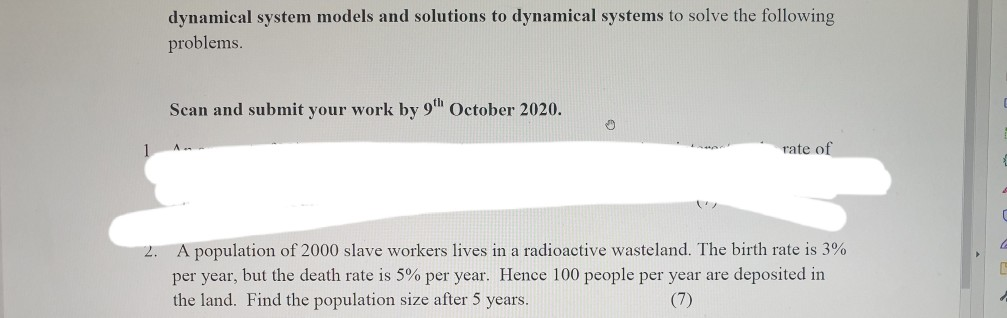 Solved dynamical system models and solutions to dynamical | Chegg.com