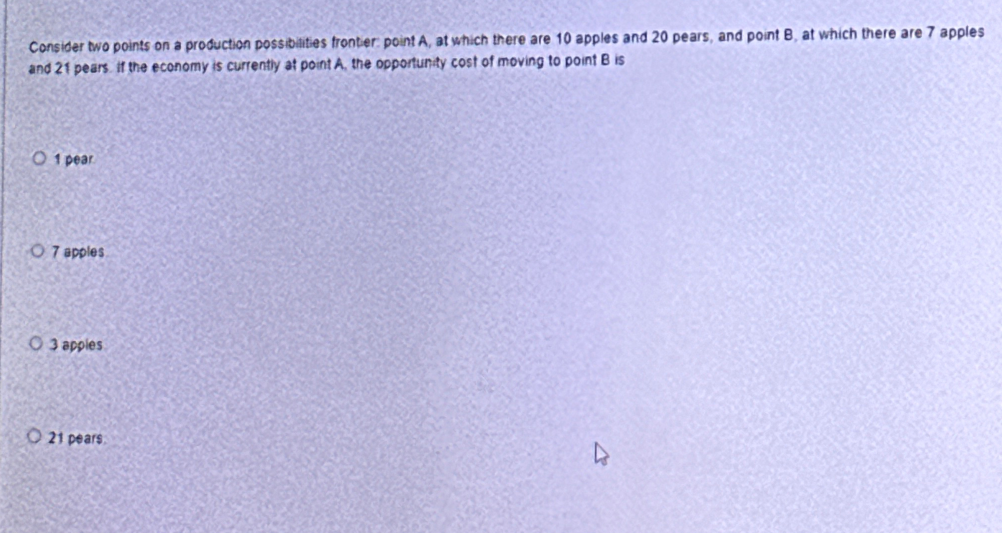 Solved Consider two points on a production possibitities | Chegg.com