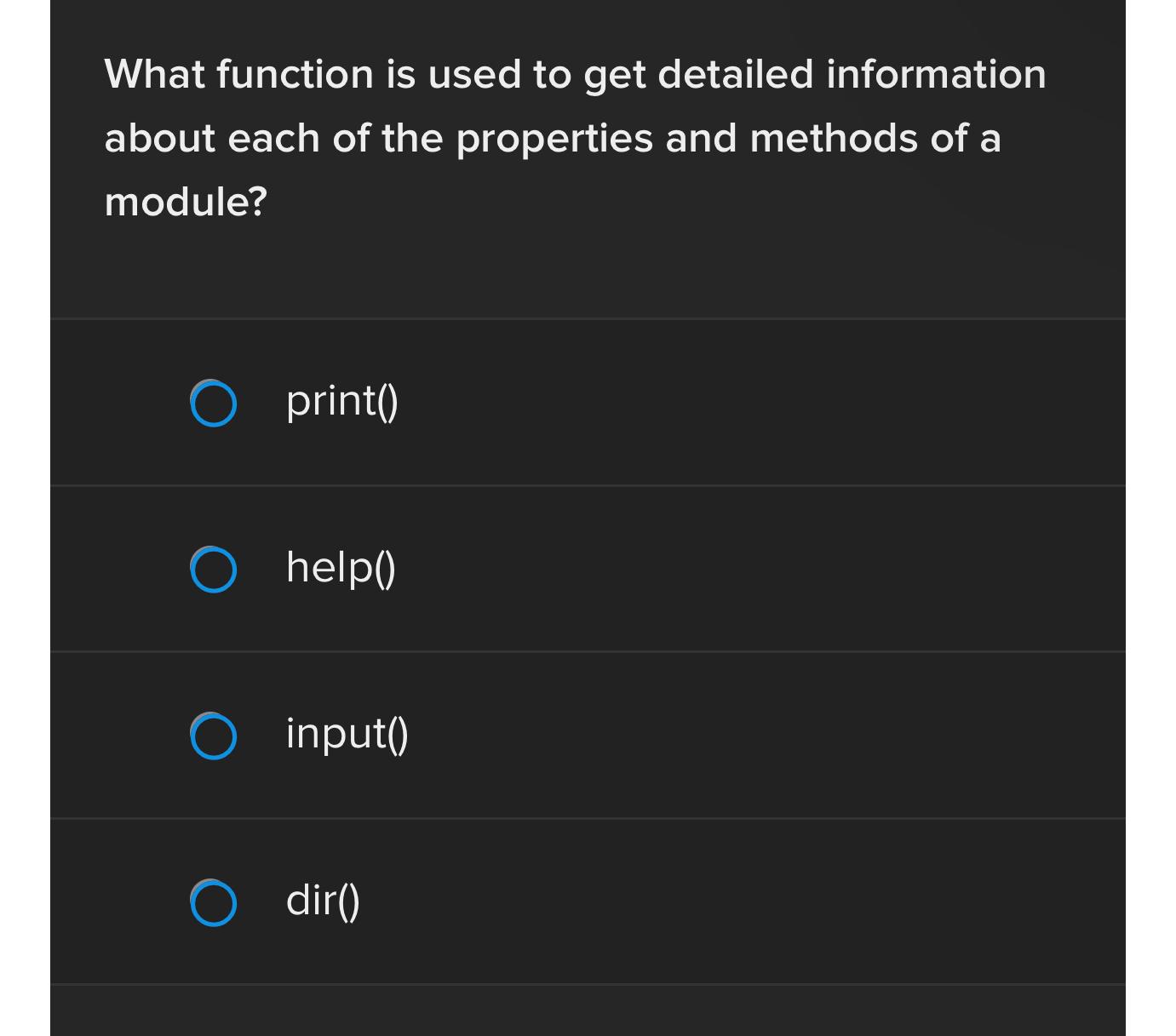Solved What function is used to get detailed information | Chegg.com