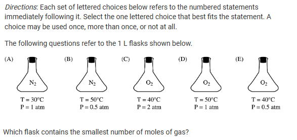 Solved Directions: Each set of lettered choices below refers | Chegg.com