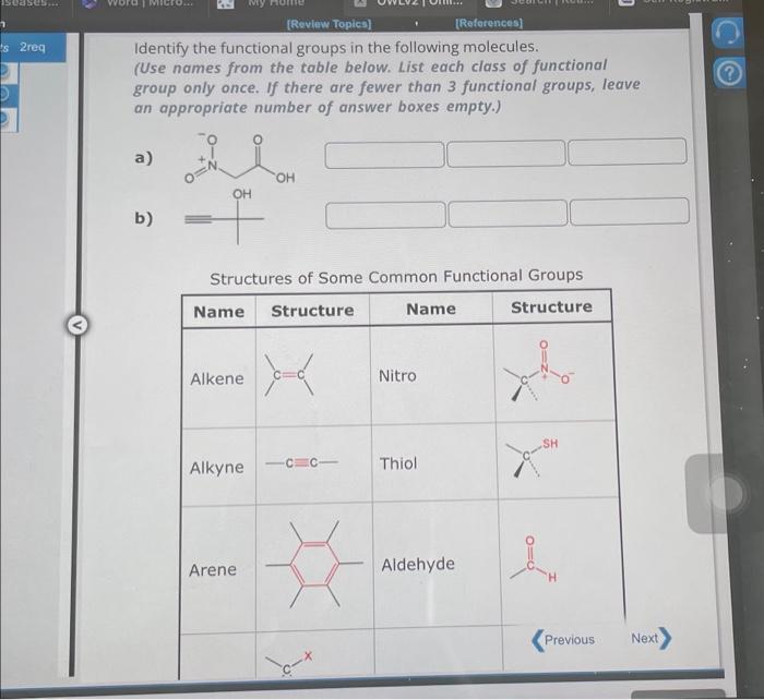 Solved Identify the functional groups in the following | Chegg.com