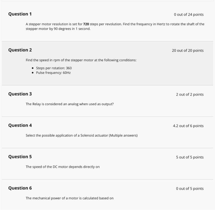 Solved A stepper motor resolution is set for 720 steps per | Chegg.com