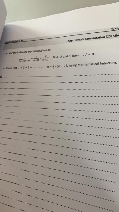 Solved 16 ME COL (Approximate time duration (20) Min For the | Chegg.com
