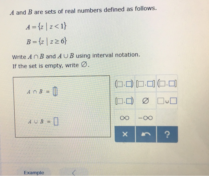 Solved A and B are sets of real numbers defined as follows. | Chegg.com