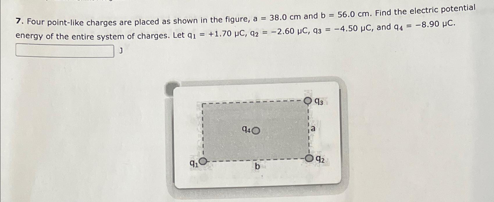 Solved Four point-like charges are placed as shown in the | Chegg.com