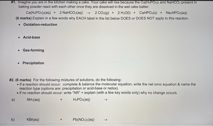 Solved #1. Imagine you are in the kitchen making a cake. | Chegg.com