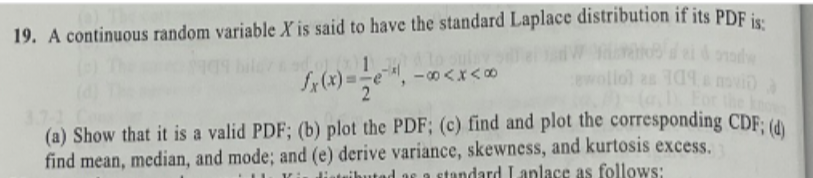 Solved 9. A continuous random variable X is said to have the | Chegg.com