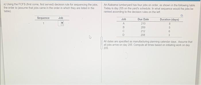 Solved a) Using the FCFS (first come first served) decision | Chegg.com