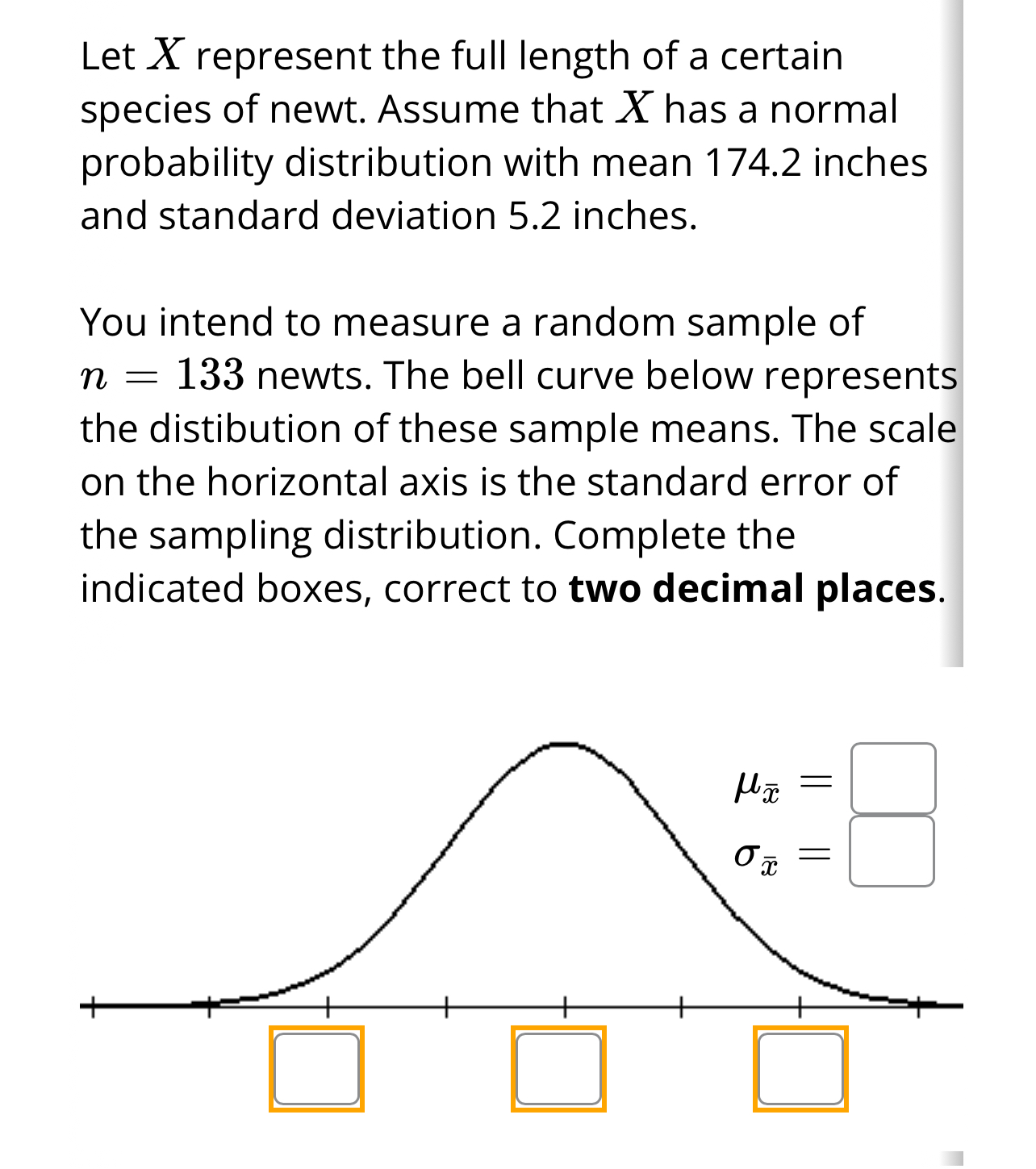 Solved Let x ﻿represent the full length of a certain species | Chegg.com
