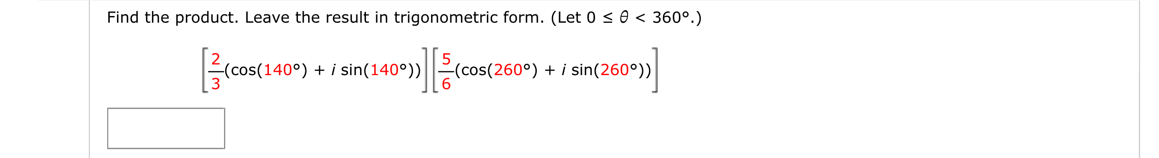 Solved Find the product. Leave the result in trigonometric | Chegg.com