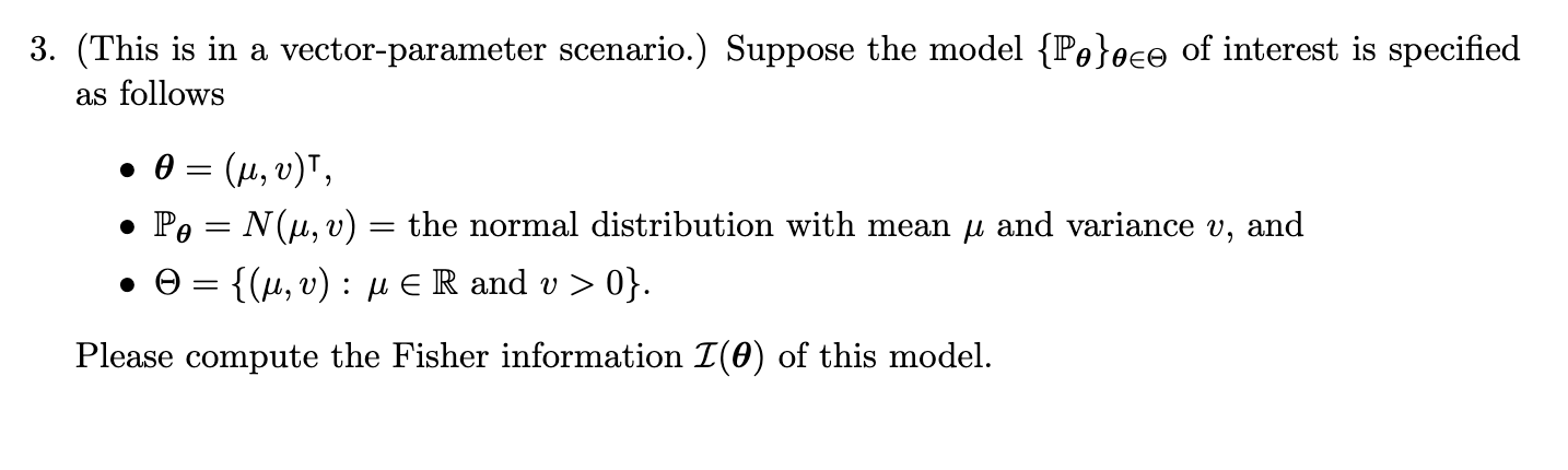 Solved (This is in a vector-parameter scenario.) ﻿Suppose | Chegg.com