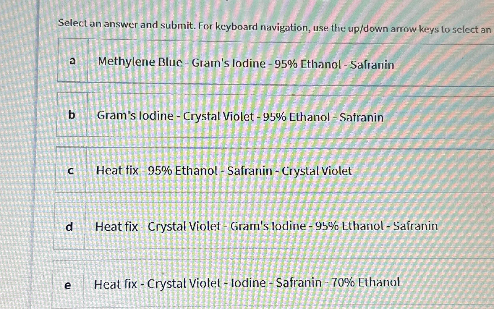 Solved Select an answer and submit. For keyboard navigation, | Chegg.com