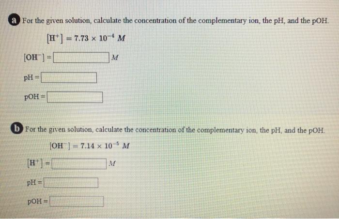 Solved a For the given solution, calculate the concentration | Chegg.com