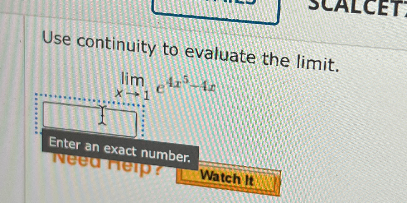 Solved Use continuity to evaluate the | Chegg.com