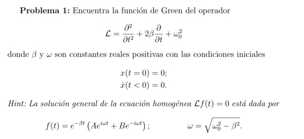 Solved Problema 1: Encuentra la función de Green del | Chegg.com
