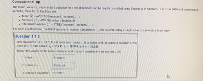 Solved The mean, variance, and standard deviation for a sel | Chegg.com