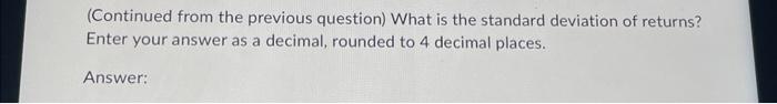 Solved (Continued from the previous question) What is the | Chegg.com