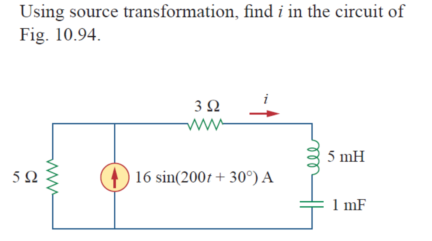 Solved Using Source Transformation Find I ﻿in The Circuit 4708