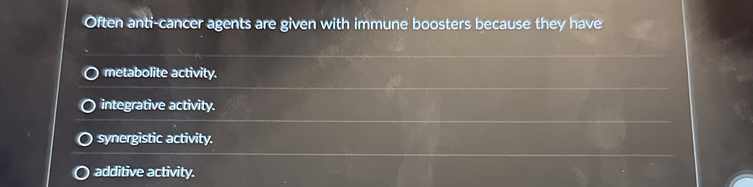 Solved Often anti-cancer agents are given with immune | Chegg.com