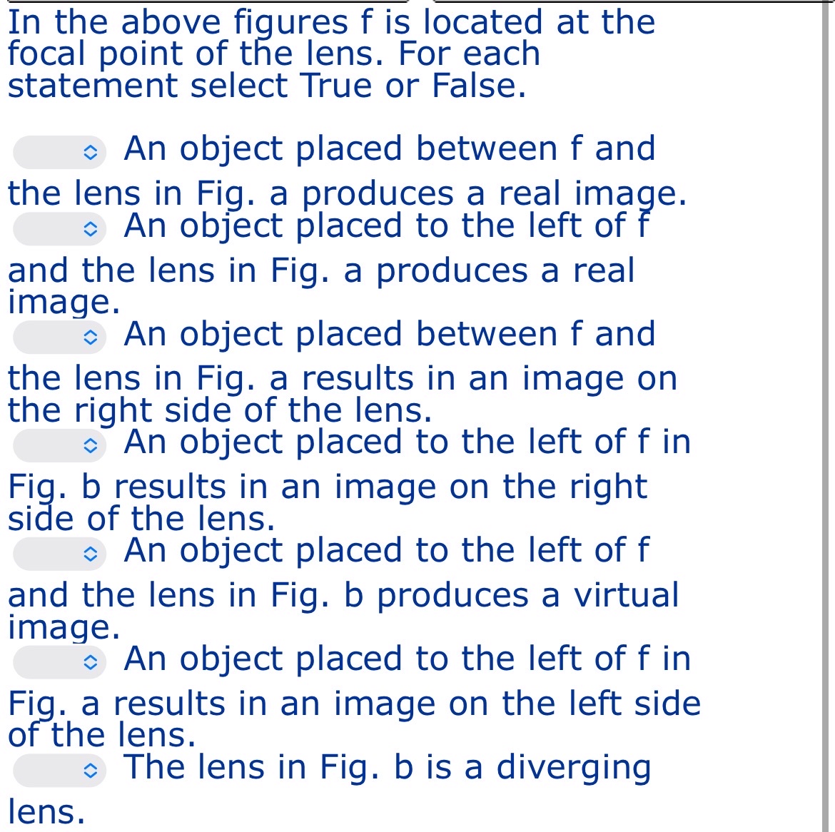 In the above figures f ﻿is located at the focal point | Chegg.com