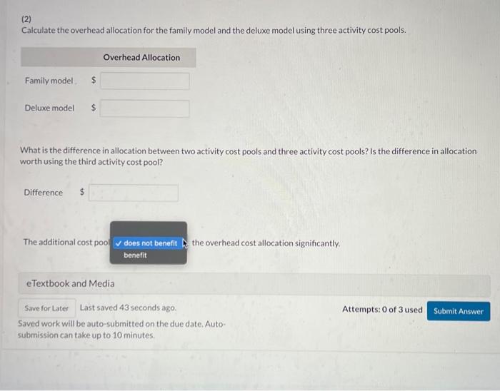 Solved The estimated overhead of $446,400 is allocated as | Chegg.com