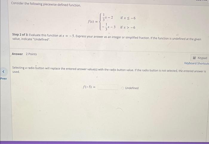 Solved Consider the following plecewise-defined function, | Chegg.com