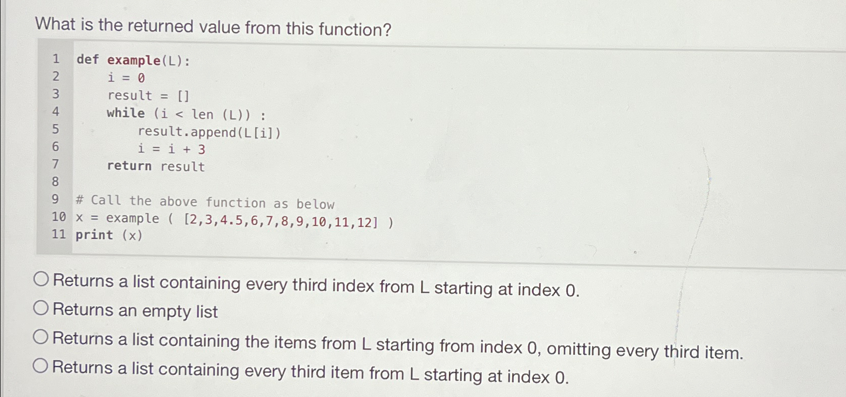 Solved What is the returned value from this function?\\ndef | Chegg.com