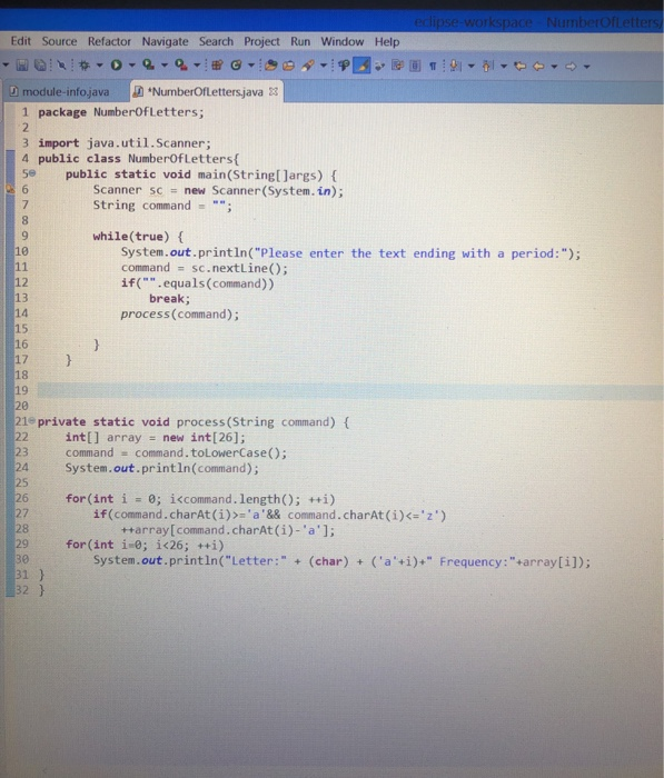Solved I need to have a period exit the following loop that | Chegg.com
